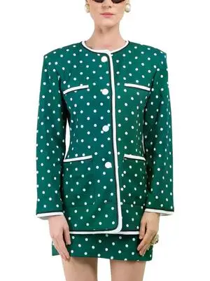 ROWEN ROSE Polka Dot Jacket - Green