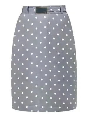 ROWEN ROSE Polka Dot Midi Skirt - Grey