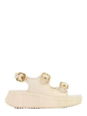 Chloé Nama Leather Sandals - Neutrals