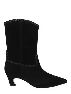 Ermanno Scervino Topstitch Heeled Boots - Black