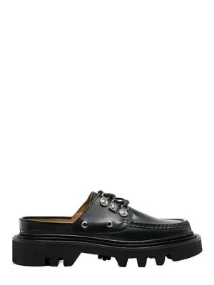 TOGA VIRILIS Lace-up Leather Mules - Black