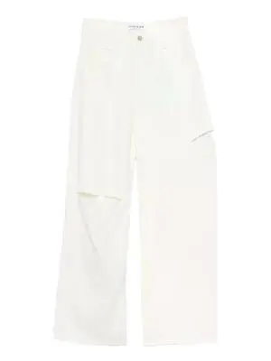 ICON DENIM LA Poppy Distressed Wide Leg Jeans - Neutrals