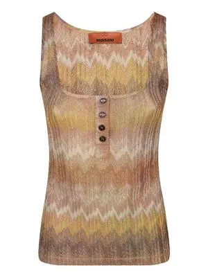 Missoni Button Patterned Tank Top - Brown