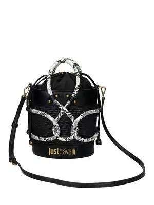 JUST CAVALLI Snake-Patterned Bucket Bag