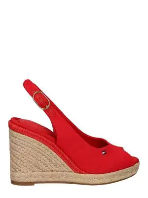 Tommy Hilfiger Slingback Heeled Espadrilles - Red