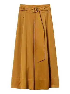 TWINSET Belted Midi Skirt - Brown