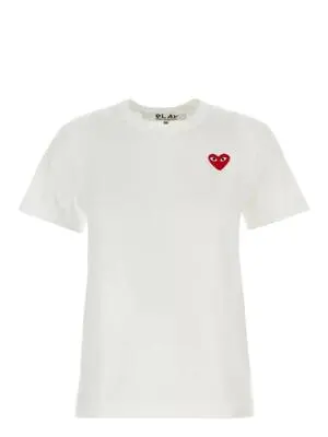 Play Comme Des Garcon Heart-motif T-shirt - White