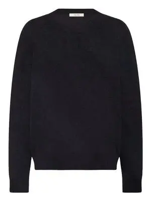 THE ROW Crew Neck Cashmere Sweater - Black