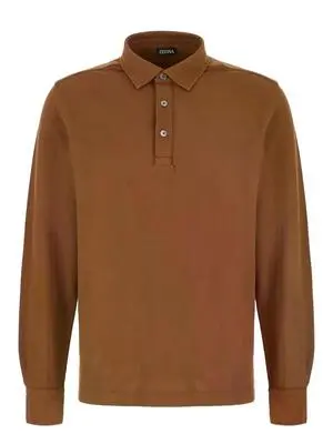Zegna Long-sleeve Polo Shirt - Brown