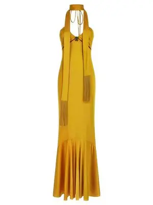 Roberto Cavalli Halter-neck Maxi Dress - Yellow