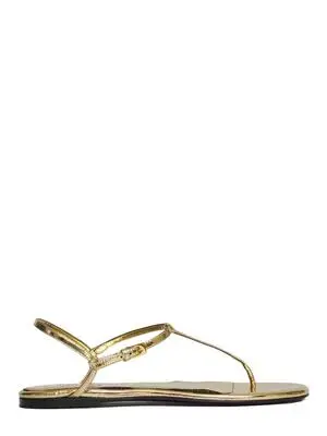 Paris Texas Montecarlo Metallic Flat Sandals - Gold