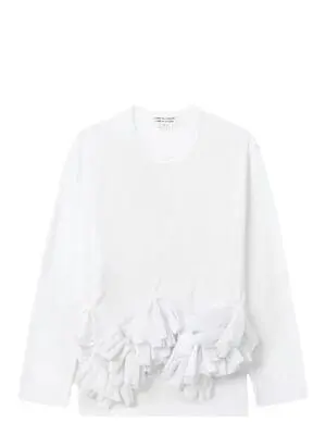 Comme Des Garçons Ruffled Long-sleeve Top - White