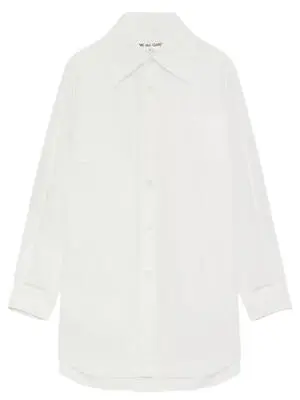Comme Des Garçons Chest-pocket Collared Mini Dress - White