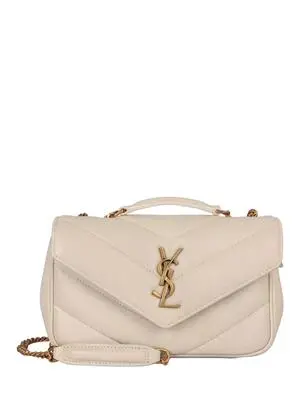 Saint Laurent Mini Loulou Shoulder Bag - Neutrals