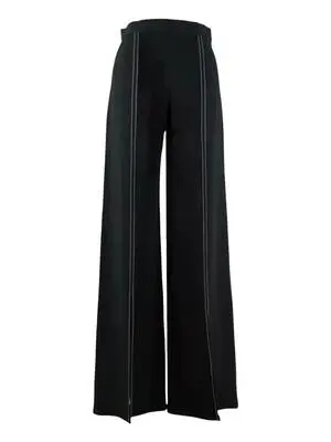 Alexis Wide-leg Striped Trousers - Black