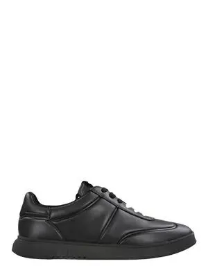 Emporio Armani Leather Sneakers - Black