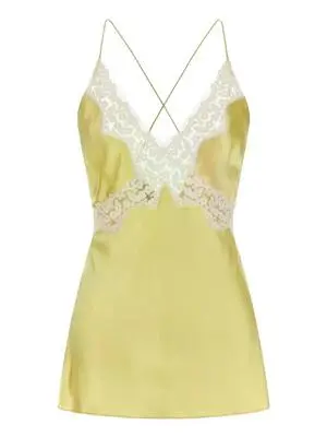 Alberta Ferretti Lace-insert Top - Yellow