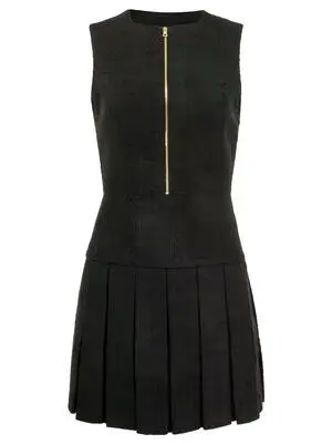 Alice + Olivia Ellis Pleated Mini Dress - Black