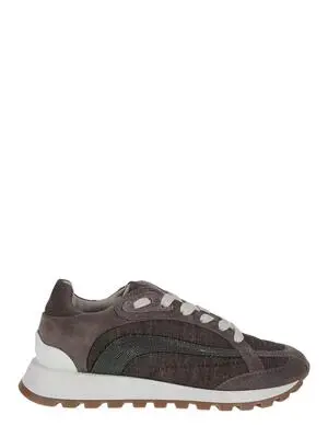 Brunello Cucinelli Bead-detail Sneakers - Brown