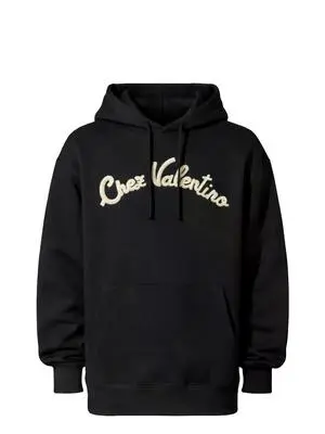 Valentino Garavani Logo Drawstring Hoodie - Black
