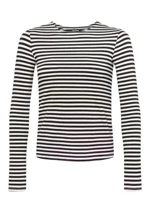 L'Agence Tess Striped Long-sleeve Top - Black