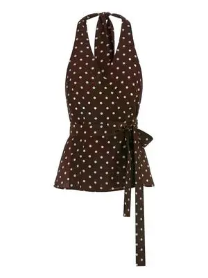 P.A.R.O.S.H Polka-Dot Halterneck Top
