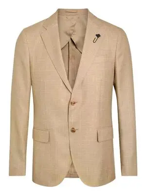 LARDINI Check-pin Blazer - Neutrals