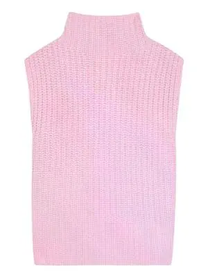 LISA YANG Roll-neck Knitted Bib - Pink