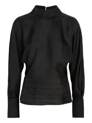 RÓHE Funnel-Neck Pleated Top