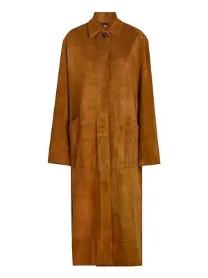 Stouls Corleone Suede Trench Coat - Brown