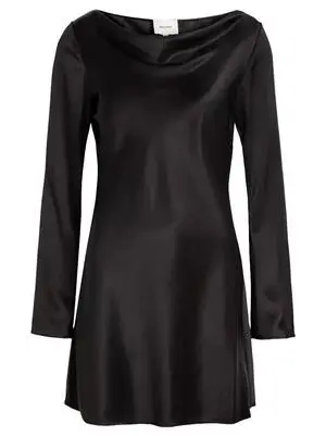 REFORMATION Mini Pike Satin Dress - Black