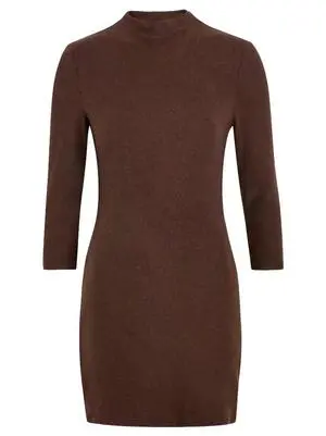 REFORMATION Camille High-neck Mini Dress - Brown