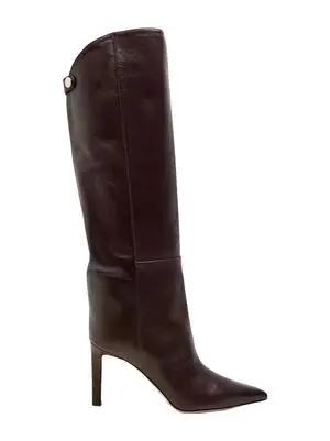 JIMMY CHOO Alizze 85 Knee-high Leather Boots - Brown