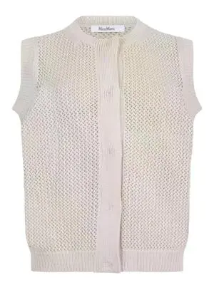 Max Mara Nome Open Knit Vest - Neutrals