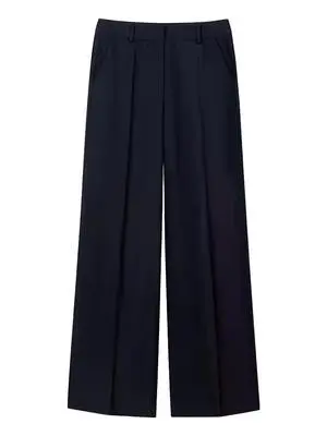 LUISA CERANO Gabardine Wide-leg Trousers - Blue