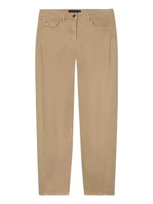 LUISA CERANO Barrel Leg Denim Trousers - Neutrals
