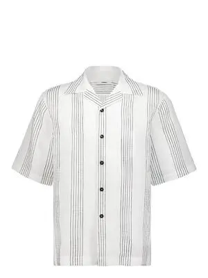 Commas Striped Camp-collar Shirt - White