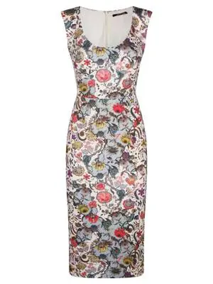 Roberto Cavalli Floral-print Dress - Neutrals