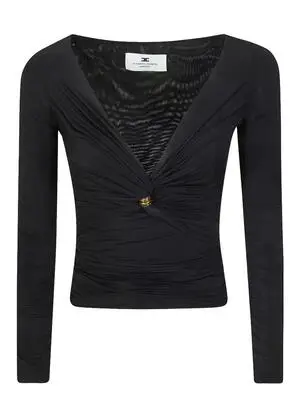Elisabetta Franchi V-neck Top - Black