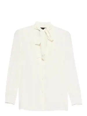 NILI LOTAN Colt Tie-neck Shirt - Neutrals
