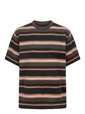 Sacai Horizontal-stripe T-shirt - Black