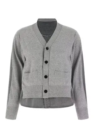 Sacai Paneled Cardigan - Grey