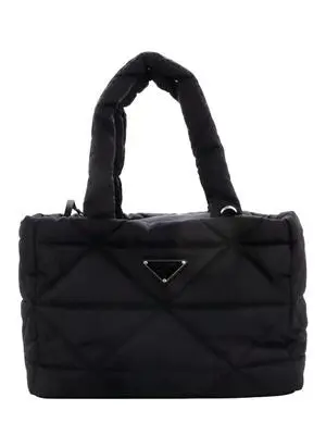 Prada Padded Quilted Re-nylon Pet Carrier Tote Bag - Black