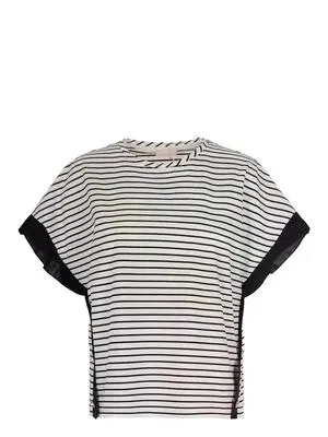 Liu Jo Striped Embellished T-shirt - White