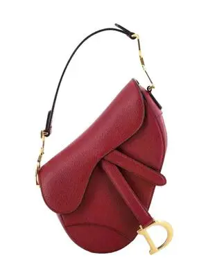Dior Saddle Handbag Leather Mini Shoulder Bag - Red