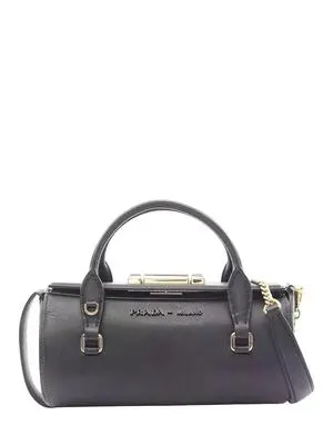 Prada Mini Saffiano Sybille Barrel Satchel Bag - Black