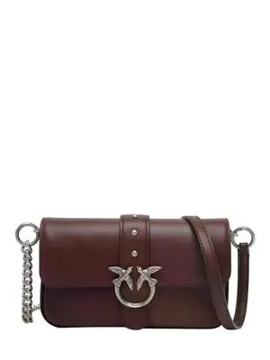 Pinko Love One Leather Cross Body Bag - Red