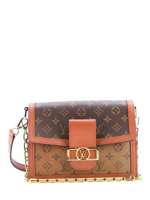 LOUIS VUITTON Dauphine Reverse Monogram Canvas Mm Shoulder Bag - Brown