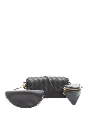 Bottega Veneta Nappa Intrecciato Multi-pouch Crossbody Bag - Black