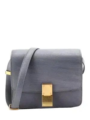 Celine Classic Box Bag Grainy Leather Teen Shoulder Bag - Grey